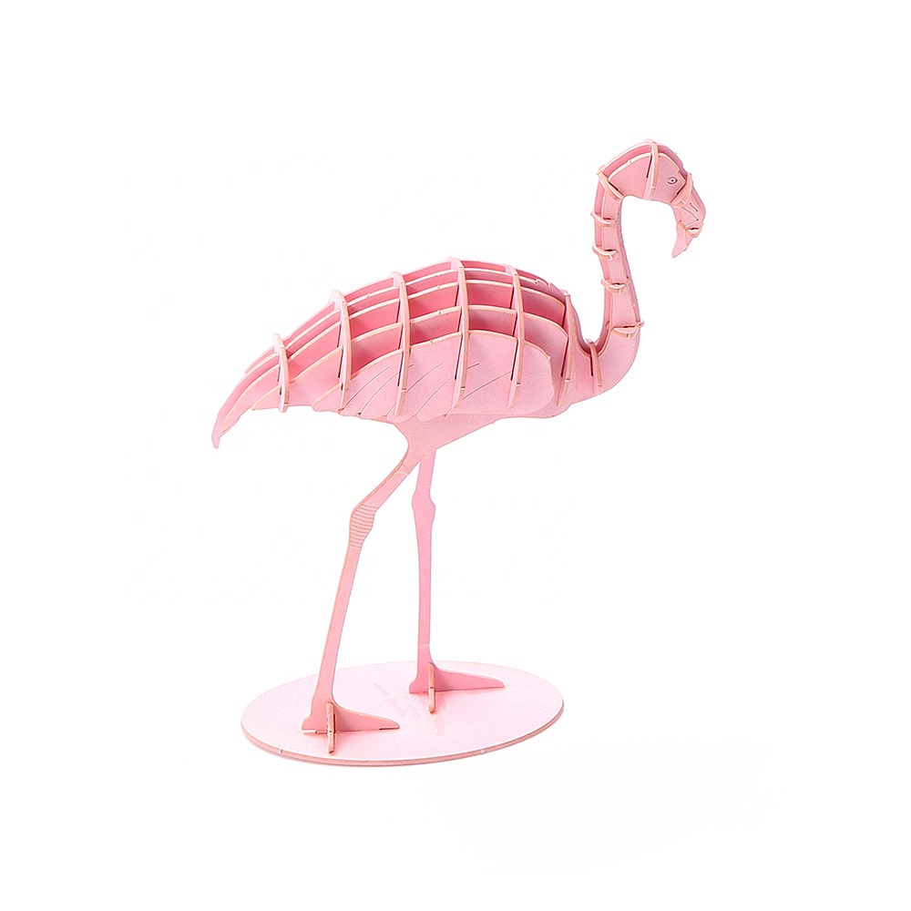 3d animal flamingo cardboard paper model puzzle toy