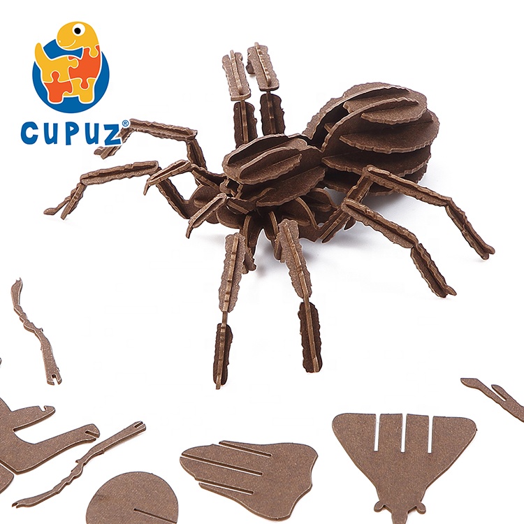 Custom design diy insect toy 3d spider insect puzzle model for kids
