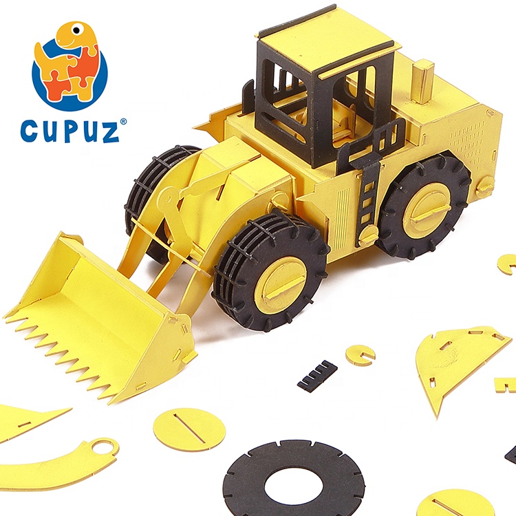 2021latest Intelligent diy kids model forklift toy 3d paper puzzle model