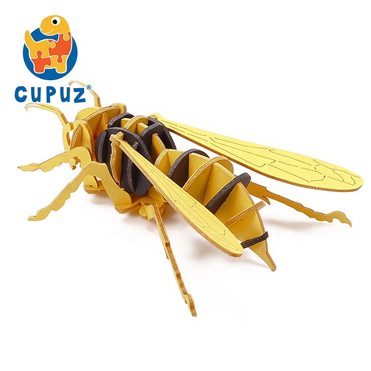 3D Paper Puzzle Insect Papercraft Kit Bee Model Building Kits Laser Cut ...